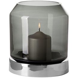 Windlicht Fink "ORELIA" Kerzenhalter Gr. H: 23,00 cm, bunt (silberfarben, grau) Kerzenhalter aus mundgeblasenem Glas