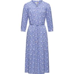 Maxikleid Ragwear "Meve" Gr. M (38), Normalgrößen, blau (blue) Damen Kleider Freizeitkleider Leichtes Langarmkleid mit Blumenmuster