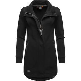 Sweatjacke Ragwear "Letrice" Gr. L (40), schwarz Damen Sweatjacken Sportliche Zip-Jacke mit hohem Kragen