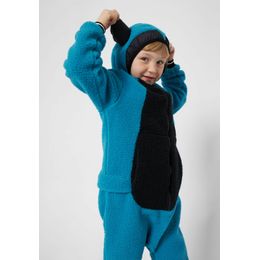 Fleeceoverall WeeDo "Monster" Gr. 116, Normalgrößen, blau (monsterblau) Jungen Overalls Weiche Monster-Hörner aus Kunstleder, Mitwachsfunktion