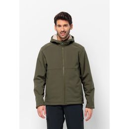 Softshelljacke Jack Wolfskin "WINDLAND JKT M" Gr. L (52), grün (island, moss) Herren Jacken