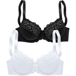 petite fleur by Lascana Damen B&uuml;gel-BH, schwarz+wei&szlig;, Gr&ouml;&szlig;e 115B