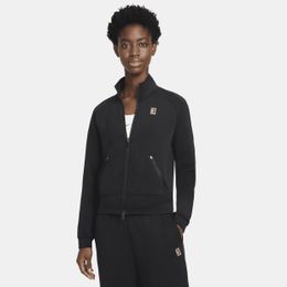 NikeCourt Tennisjacke mit durchgehendem Reißverschluss für Damen - Schwarz