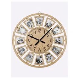 Wanduhr Heine HOME Wanduhren Gr. B/H/T: 60cm x 60cm x 3,5cm, beige (natur)