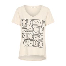 Cream T-Shirt 'Imi' Damen Gr&ouml;&szlig;e XS creme / grau