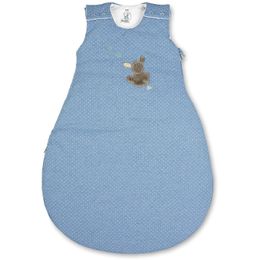 Babyschlafsack Sterntaler "Emmi" Schlafsäcke Gr. 50/56, blau (jeansblau) Baby Babyschlafsäcke 2 Wege Reißverschluß, wattiert, Druckknöpfe, 3,50 TOG