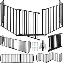 TecTake&reg; Kaminschutzgitter, aus Stahl, beidseitig zu &ouml;ffnende T&uuml;r mit Sicherheitsschloss, inklusive Wandhalterung