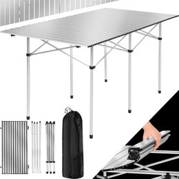 TecTake&reg; Aluminium Campingtisch, klappbar, bodenschonende Kunststoffkappen, 140 x 70 x 70 cm