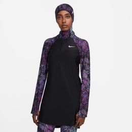 Nike Victory Essential Schwimm-Tunika mit durchgehendem Schutz für Damen - Schwarz