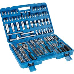 TecTake&reg; Steckschl&uuml;sselsatz, 171-teilig, 1/4, 3/8 und 1/2 Zoll, mit Kodierung und Kugelfangrille, &uuml;bersichtliche Anordnung im Kunststoffkoffer