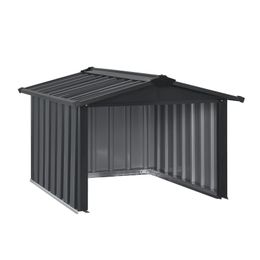 Juskys M&auml;hroboter Garage mit Satteldach Rasenm&auml;her Dach Carport aus Metall 98 x 89 x 63 cm
