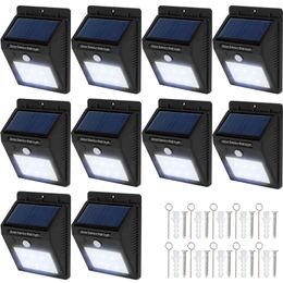 TecTake® 10er-Set Solarlampe mit Bewegungsmelder, Erfassungswinkel 120°, einfache Montage, 9,7 x 5,1 x 12,4 cm