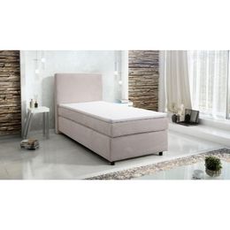 K&uuml;chen-Preisbombe Boxspringbett Hotelbett 90x200 Bonellfederkern Bett Topper Paxos Cordstoff beige