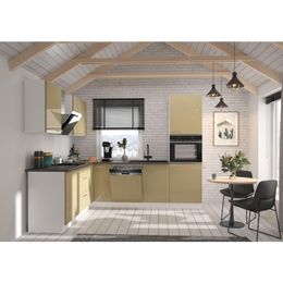 K&uuml;chen-Preisbombe K&uuml;che Lara Cappuccino/Wei&szlig; 210x260 K&uuml;chenzeile Einbauk&uuml;che Eckk&uuml;che Winkelk&uuml;che