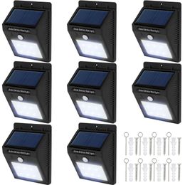 TecTake® 8er-Set Solarlampe mit Bewegungsmelder, Erfassungswinkel 120°, einfache Montage, 9,7 x 5,1 x 12,4 cm