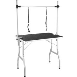 TecTake&reg; Trimmtisch, mit h&ouml;henverstellbarem Galgen und 2 Schlingen, rutschfeste und kratzfeste Gummibeschichtung, Belastbarkeit 60 kg