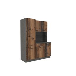 K&uuml;chen-Preisbombe Buffet K&uuml;che Mario 150 K&uuml;chenzeile K&uuml;chenblock Einbauk&uuml;che Old Wood Style Matera