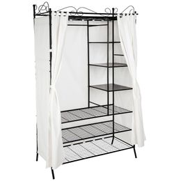 TecTake® Metall-Garderobenschrank, 3 große und 3 kleine Fächer, Stahlgestell mit Verzierungen, 112 x 207 x 57 cm