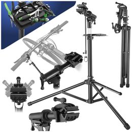 TecTake&reg; Fahrradmontagest&auml;nder, Belastbarkeit 50 kg, klappbar mit Schnellverschl&uuml;ssen, lackschonend, inklusive Vorderrad-Stabilisator und magnetischer Werkzeugablage