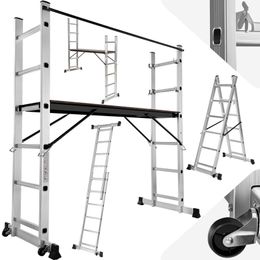 TecTake&reg; Aluminium Multiger&uuml;st, 4 in 1, stabil, Belastbarkeit 150 kg