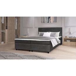 K&uuml;chen-Preisbombe Boxspringbett Paxos Cordstoff Graphite 180x200 Hotelbett Bonellfederkern Bett