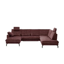 meinSofa Wohnlandschaft aus Mikrofaser Grace ¦ rot ¦ Maße (cm): B: 332 H: 89 T: 220