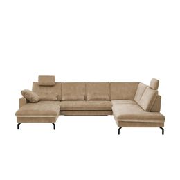 meinSofa Wohnlandschaft aus Mikrofaser Grace ¦ beige ¦ Maße (cm): B: 332 H: 89 T: 220