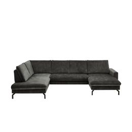 meinSofa Wohnlandschaft aus Mikrofaser Grace ¦ grau ¦ Maße (cm): B: 337 H: 89 T: 220