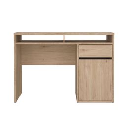 Schreibtisch Home Affaire "Funktion Plus, Arbeitstisch, Bürotisch" Tische Gr. B/H/T: 110,2 cm x 77,4 cm x 48,2 cm, braun (jackson hickory) mit 1 Tur und Schublade, 2 offene Fächer Breite 110 cm