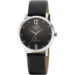 Funkuhr MASTER TIME "Advanced, MTLA-10801-25L" Armbanduhren schwarz Damen Quarzuhren Armbanduhr, Quarzuhr, Damenuhr