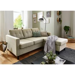 Ecksofa "Tea L-Form", beige, B:189cm H:81cm T:150cm, ATLANTIC HOME COLLECTION, Sofas, Ecksofa, Ecksofa, frei im Raum stellbar und Recamiere beidseitig montierbar