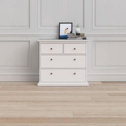 Kommode Home Affaire "Paris, Aufbewahrung, Schubladenschrank, Stauraum", weiß, B:96,2cm H:87cm T:49cm, MDF, FSC-zertifizierter Holzwerkstoff, Sideboards, mit 4 Schubladen, Breite 96 cm, Höhe 87 cm