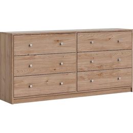 Schubkastenkommode Home Affaire "May, Aufbewahrung, Schubladenschrank, Stauraum" Sideboards Gr. B/H/T: 143,1 cm x 68,3 cm x 31,7 cm, 6, beige (natur)