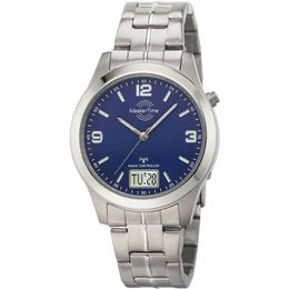 Funkuhr MASTER TIME "MTGT-10351-31M" Armbanduhren blau (titansilberfarben) Herren Quarzuhren Armbanduhr, Quarzuhr, Herrenuhr, Datum