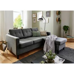 Ecksofa "Tea L-Form", grau (dunkelgrau), B:189cm H:81cm T:150cm, ATLANTIC HOME COLLECTION, Sofas, Ecksofa, Ecksofa, frei im Raum stellbar und Recamiere beidseitig montierbar