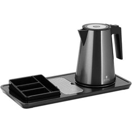 ROYAL CATERING Wasserkocher Kaffeestation Teestation 1,2 L 1800 W Edelstahl kabellos schwarz