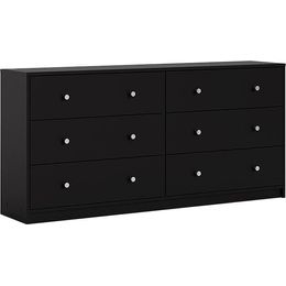 Schubkastenkommode Home Affaire "May, Aufbewahrung, Schubladenschrank, Stauraum" Sideboards Gr. B/H/T: 143,1 cm x 68,3 cm x 31,7 cm, 6, schwarz