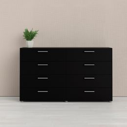 Kommode Home Affaire "Pepe, Aufbewahrung, Schubladenschrank, Stauraum" Sideboards Gr. B/H/T: 140 cm x 81,7 cm x 40,3 cm, 8, schwarz Schubladenkommode mit 8 Schubläden, Breite 140 cm, Höhe 82 Stauraum