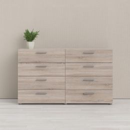 Kommode Home Affaire "Pepe, Aufbewahrung, Schubladenschrank, Stauraum" Sideboards Gr. B/H/T: 140 cm x 81,7 cm x 40,3 cm, 8, braun (trüffel) Schubladenkommode mit 8 Schubläden, Breite 140 cm, Höhe 82 Stauraum