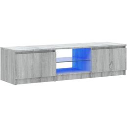 TV-Schrank mit LED-Leuchten Grau Sonoma 140x40x35,5 cm vidaXL