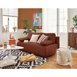 Loutro - 3-sitzer sofa - schlaffunktion und bettkasten - aus cord - terrakotta