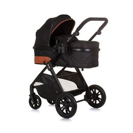 Chipolino Kinderwagen Harmony 2 in 1 Wickeltasche, Getränkehalter, Fußabdeckung schwarz