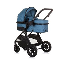 Chipolino Kinderwagen Harmony 2 in 1 Wickeltasche, Getränkehalter, Fußabdeckung blau