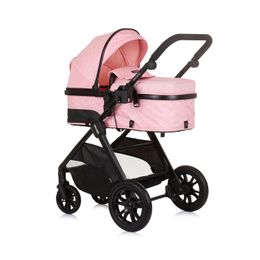 Chipolino Kinderwagen Harmony 2 in 1 Wickeltasche, Getränkehalter, Fußabdeckung rosa