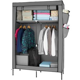 TecTake® Stoffschrank, 2 große und 2 kleine Fächer, einfaches Stecksystem, 108 x 45 x 164 cm