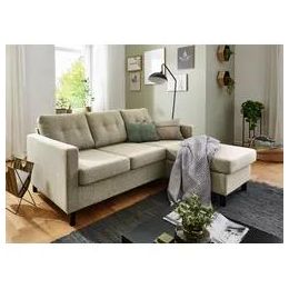 Ecksofa ATLANTIC HOME COLLECTION "Tea L-Form" Sofas Gr. B/H/T: 189cm x 81cm x 150cm, Strukturstoff, beige Ecksofa, frei im Raum stellbar und Recamiere beidseitig montierbar