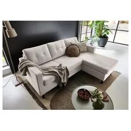 Ecksofa ATLANTIC HOME COLLECTION "Tea L-Form" Sofas Gr. B/H/T: 189 cm x 81 cm x 150 cm, Cord, grau (hellgrau) Ecksofa, frei im Raum stellbar und Recamiere beidseitig montierbar