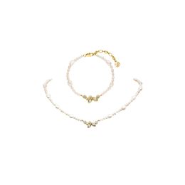 Paul Valentine Adorn Necklace & Bracelet Set Gold