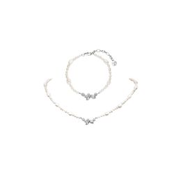 Paul Valentine Adorn Necklace & Bracelet Set Silver