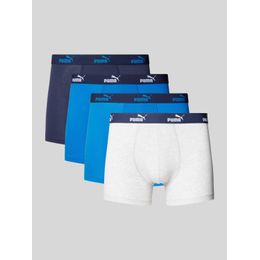 Puma Boxershorts mit elastischem Label-Bund Modell 'SOLID' im 4er-Pack